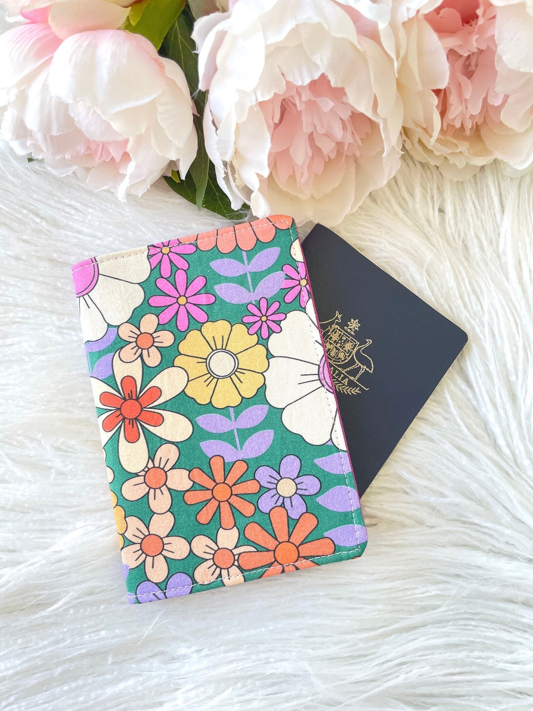 Green Vintage Style Floral Passport Holder, Teen / Adult Passport Cover ...