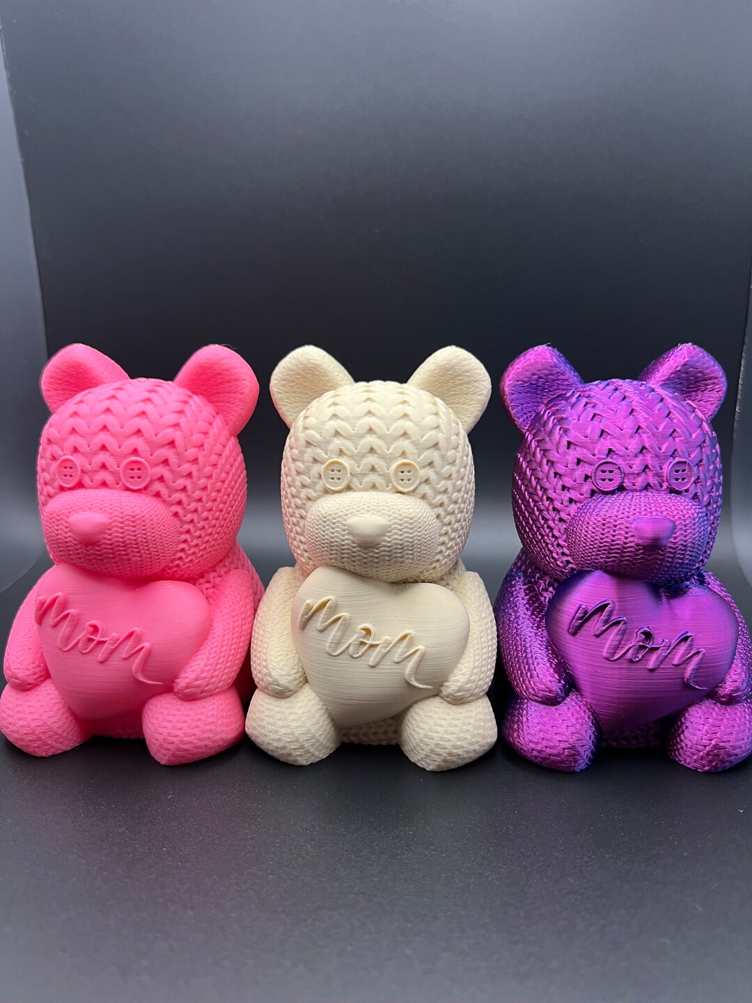 Adorable 3D Printed Teddy Bear With Knitted Design and Plush Heart ...