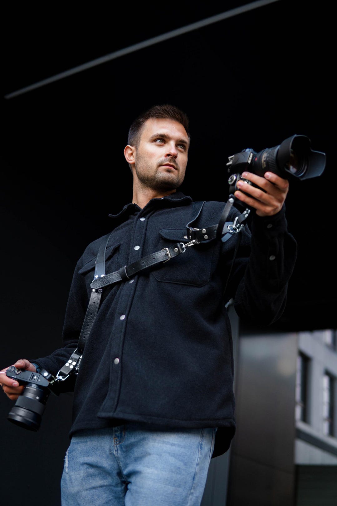 Dual / Double Leather Camera Strap Harness - Etsy