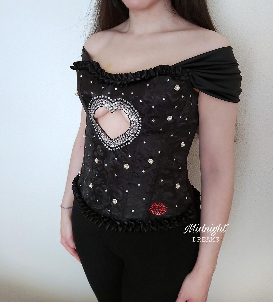 Heart Open Corset READY TO SHIP - Customized - Heart Top, Heart Corset ...