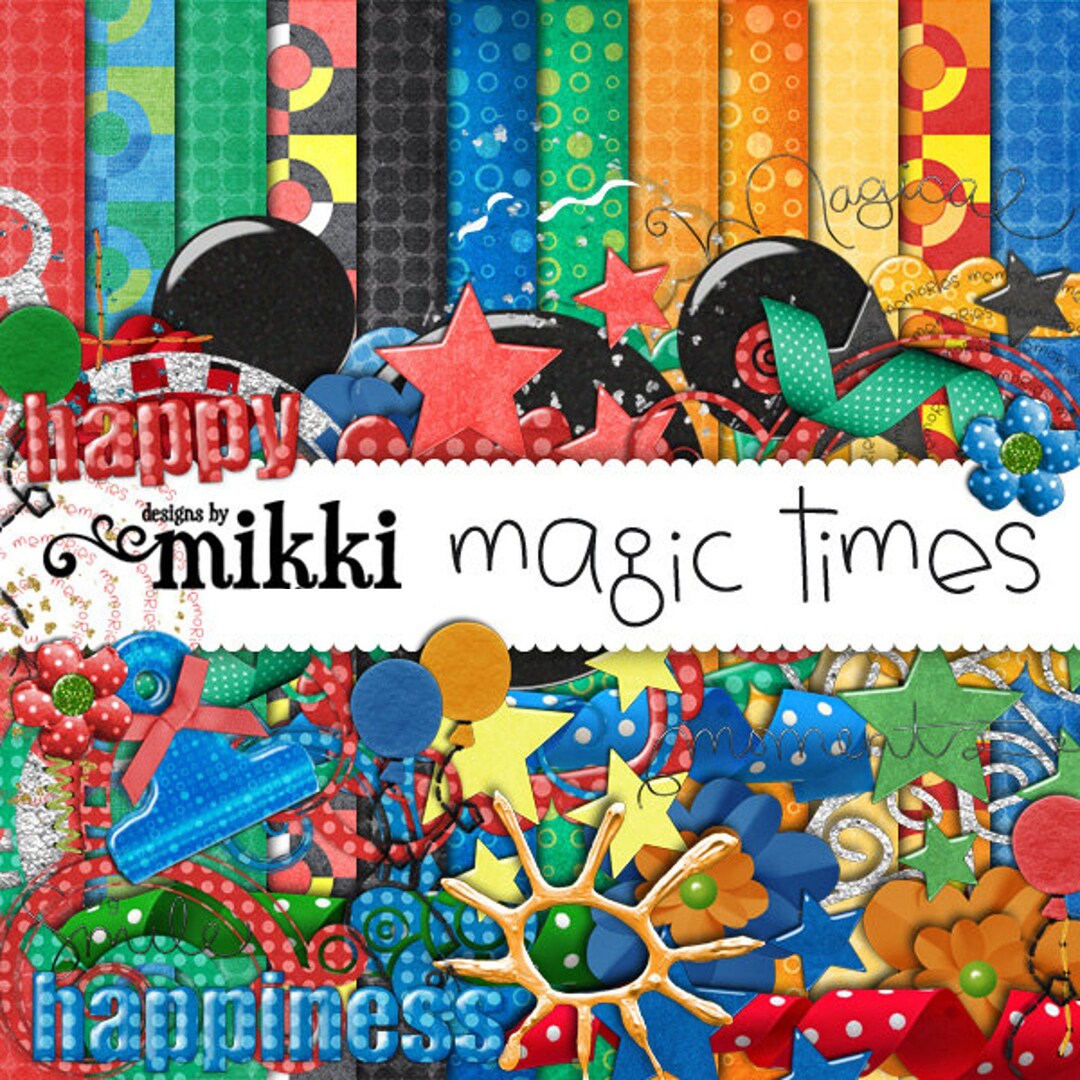 Digital Scrapbook Kit Magic Times - Etsy