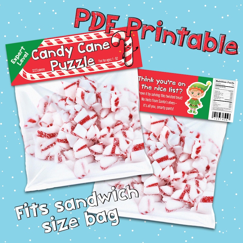 Candy Cane Puzzle - Etsy