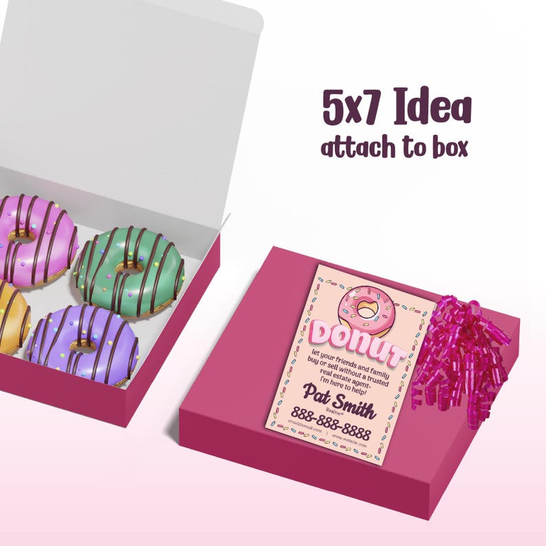 Donuts, Donut, Coffee, Tags Editable Printable POP BY for Realtors ...