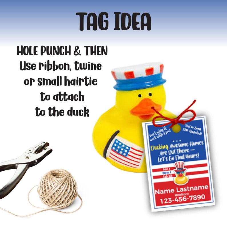 4th of July Duck, Jeep, Tags Editable Printable POP BY for Realtors ...