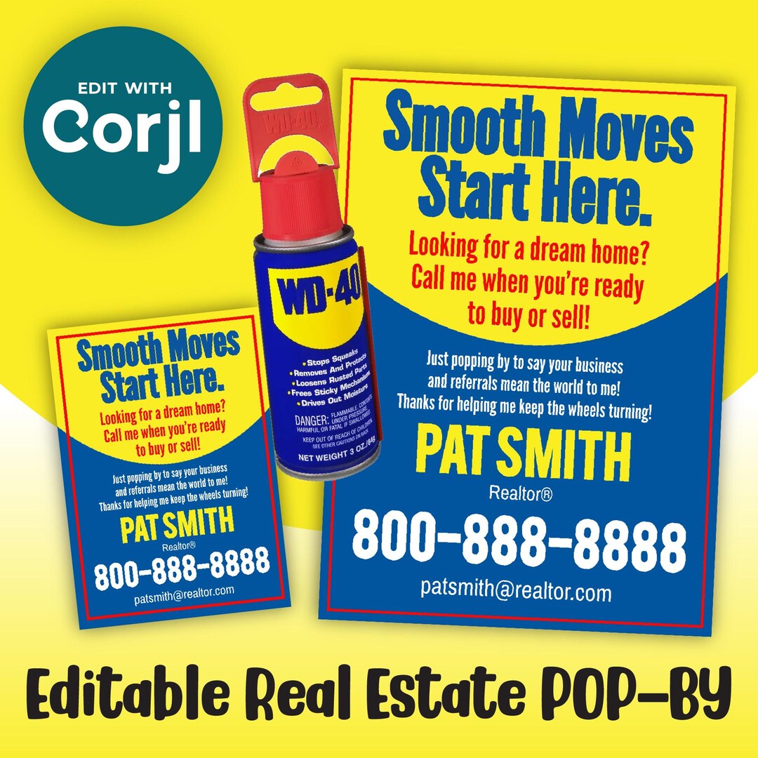 Editable Printable POP BY for Realtors, WD-40 Smooth Move, Home Pop-bys ...