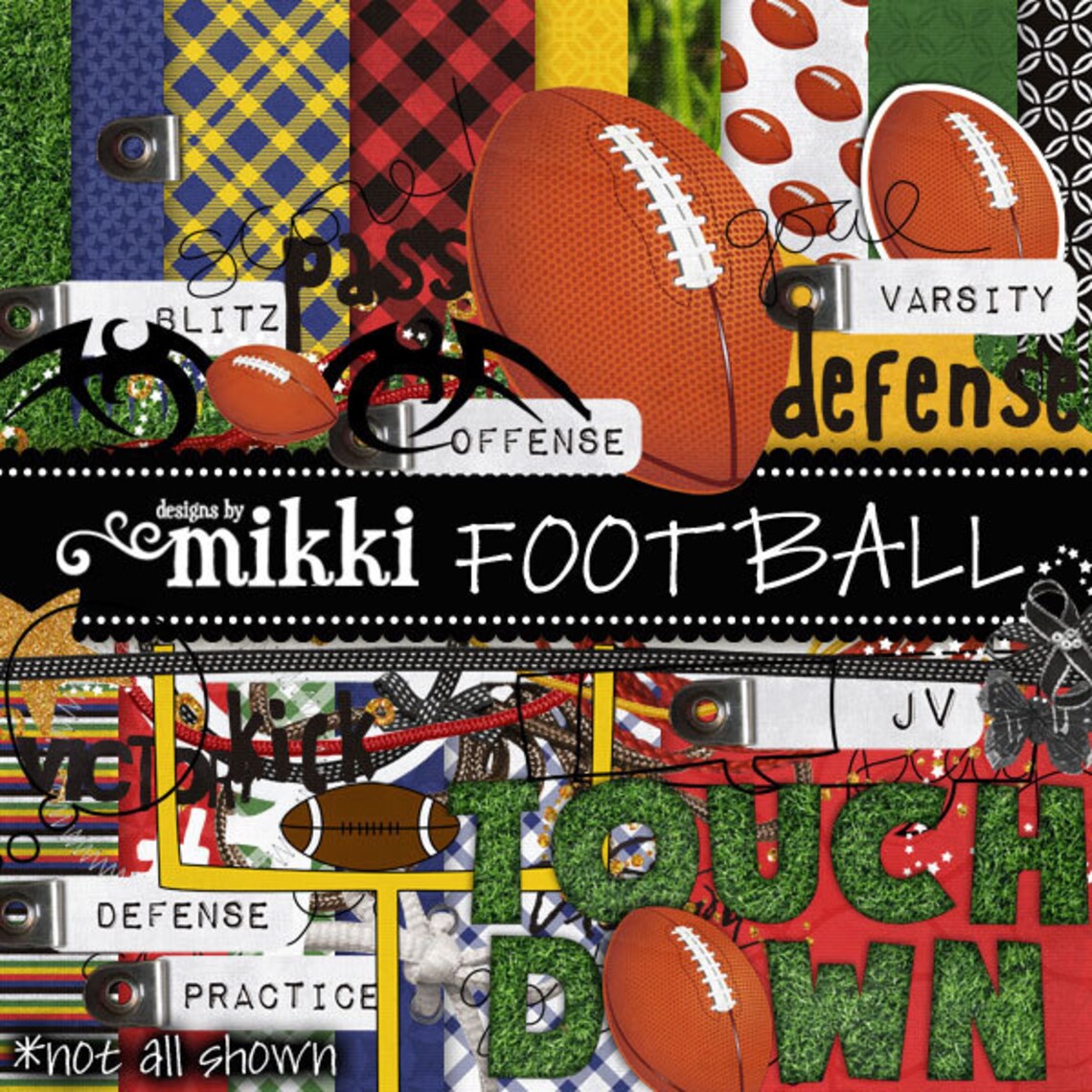 Digital Scrapbook Kit Football - Etsy