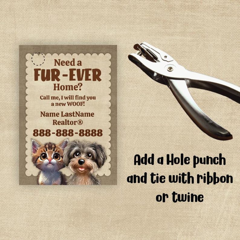 Editable Printable POP BY for Realtors, Pet Puppy Kitten Vet, Pop-bys ...