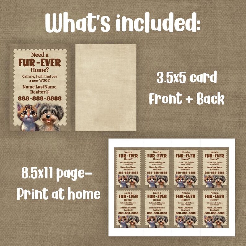 Editable Printable POP BY for Realtors, Pet Puppy Kitten Vet, Pop-bys ...