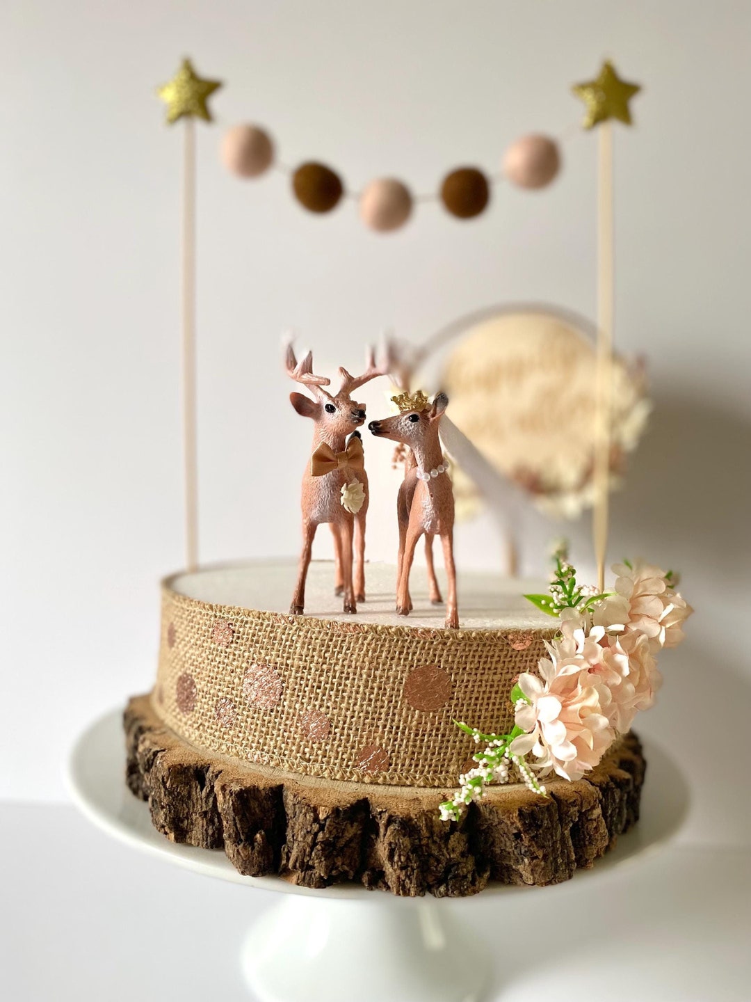 Wedding Cake Topper, Animal Cake Topper, Woodland Theme, Forest Theme ...
