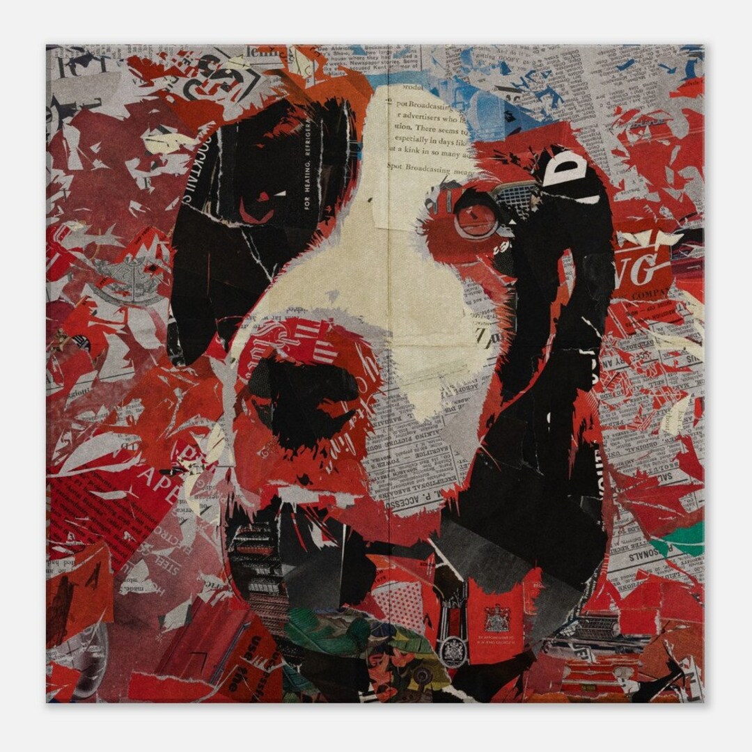 Abstract Dog Collage-style Canvas - Etsy