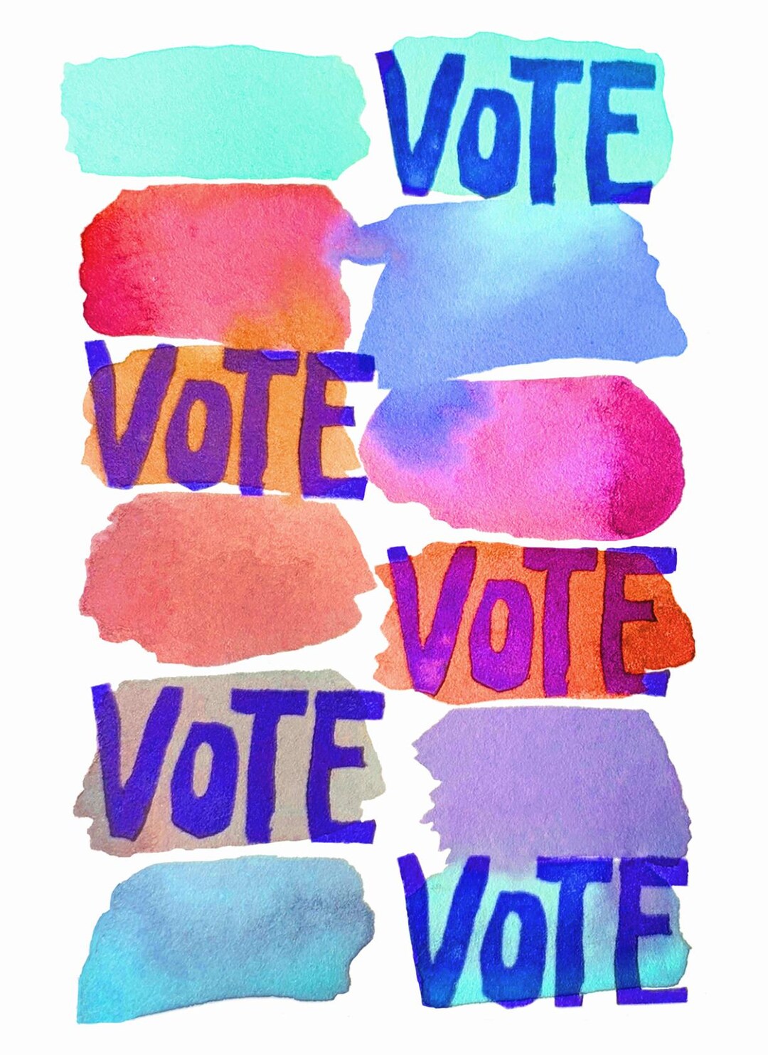 VOTE POSTCARDS - Unique Colorful Get the Vote Out - Etsy