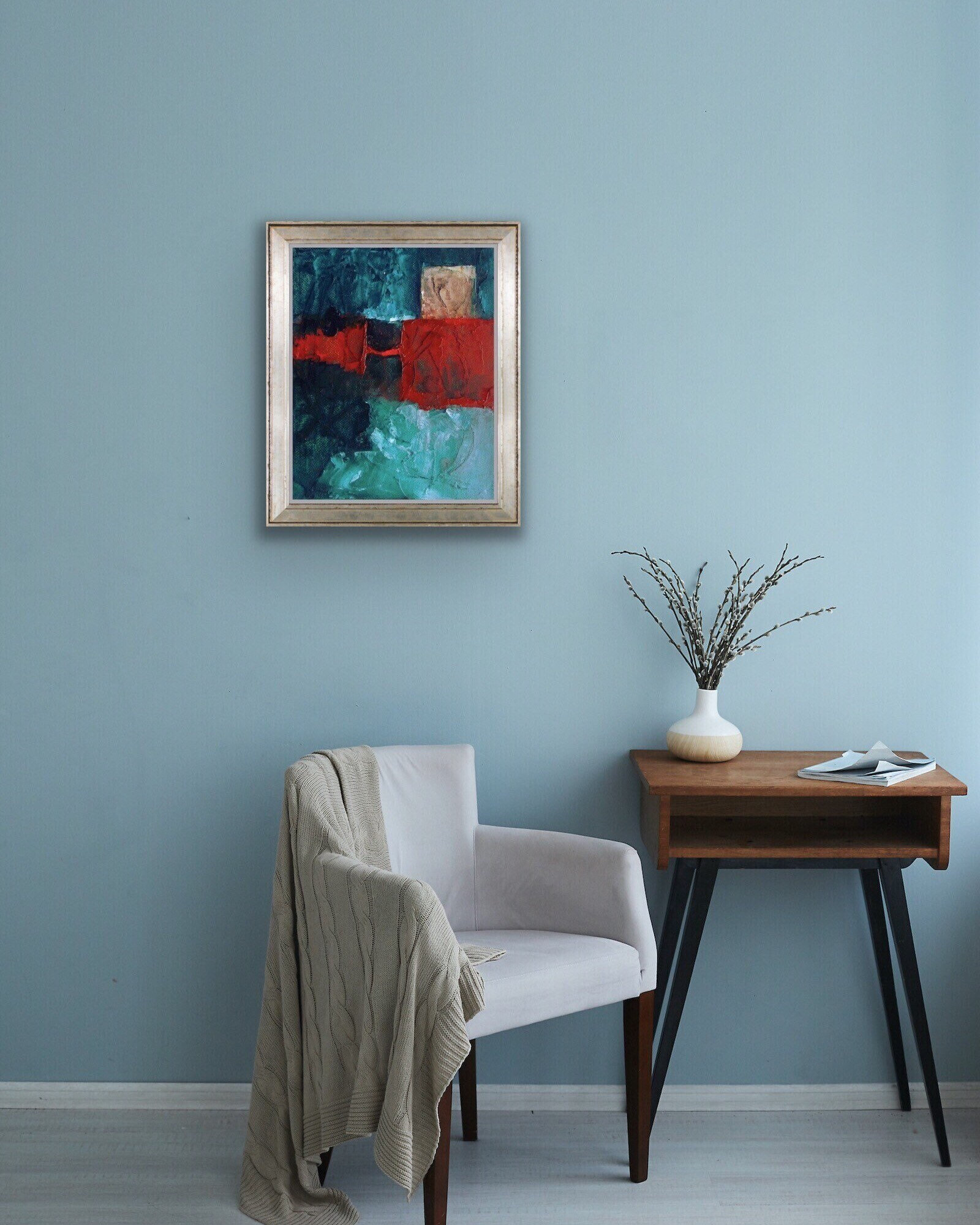 Teal Printable Fine Art From Original Painting Abstract - Etsy