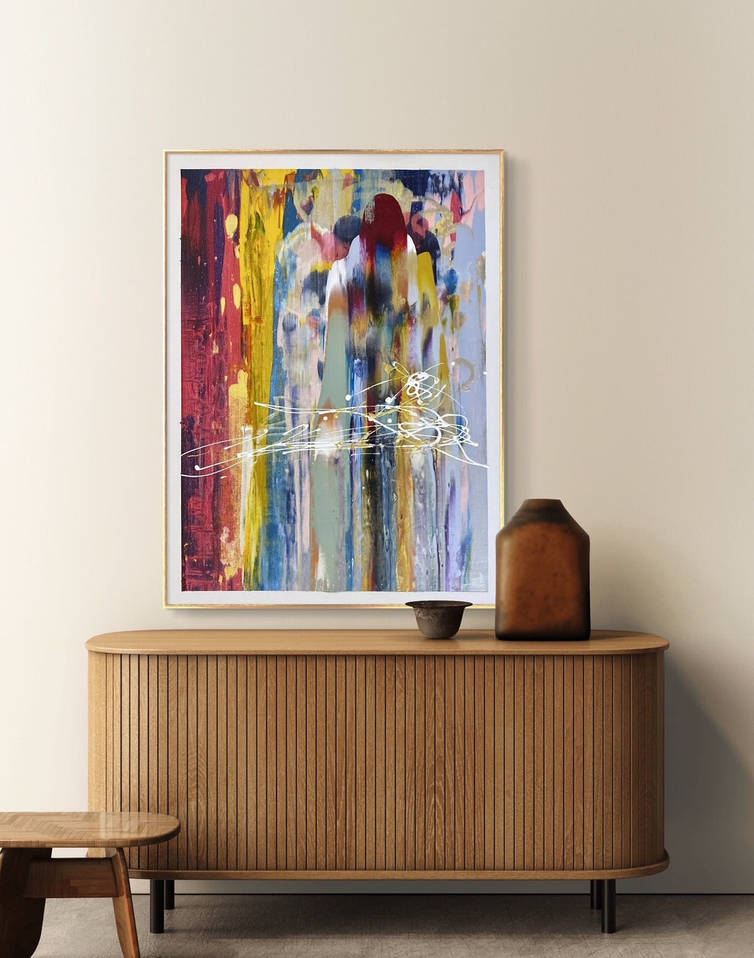 Colourful 'in Your Footsteps' A3 Art Print, Wall Art, Fine Art Abstract ...
