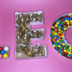 LETTERS NUMBERS Cardboard Cardstock Tray Birthday Mini Cupcake Snacks ...