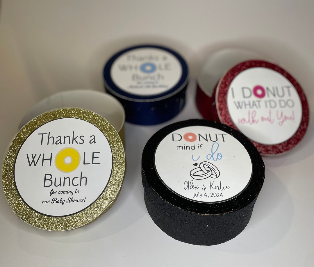 6 Personalized Donut Party Favor Box Graduation Retirement First ...