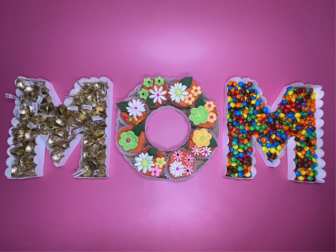 LETTERS NUMBERS Cardboard Cardstock Tray Birthday Mini Cupcake Snacks ...