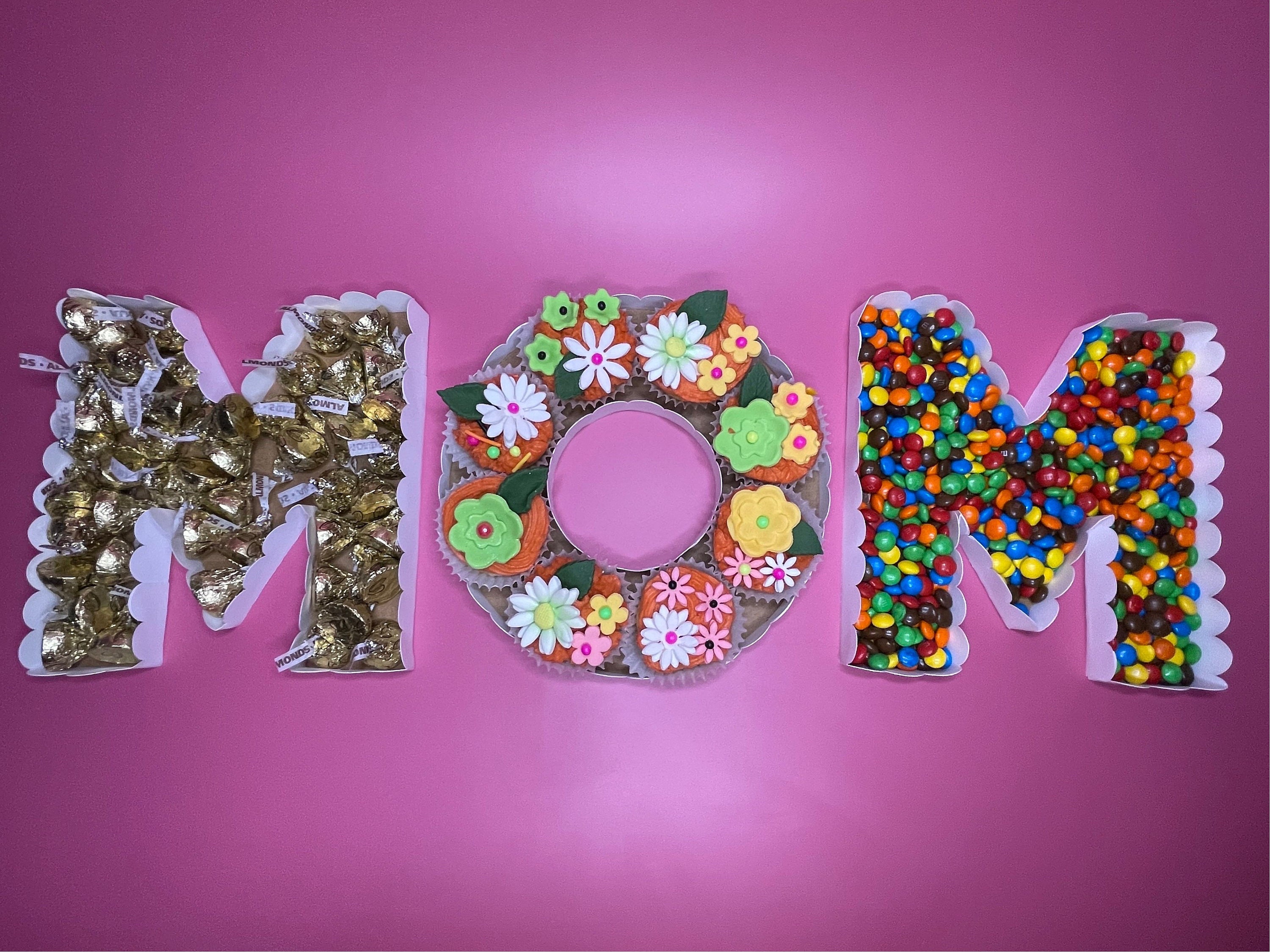 LETTERS NUMBERS Cardboard Cardstock Tray Birthday Mini Cupcake Snacks ...