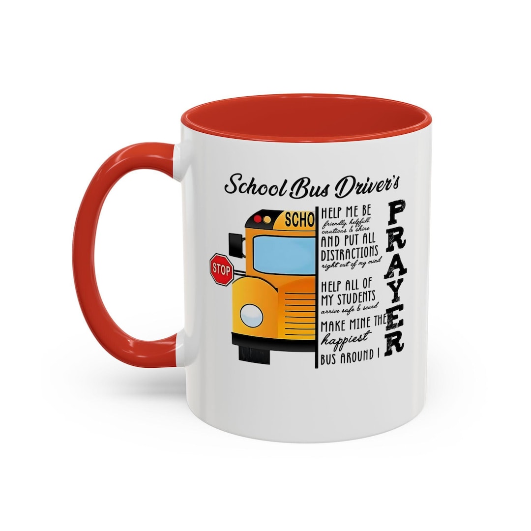 School Bus Prayer Accent Coffee Mug (11, 15oz), Cute Student Gift ...