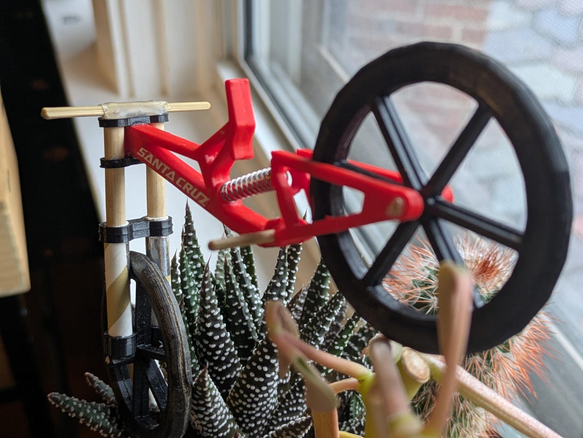 Santa Cruz V10 Style Mini Finger Mountain Bike With Working Suspension ...