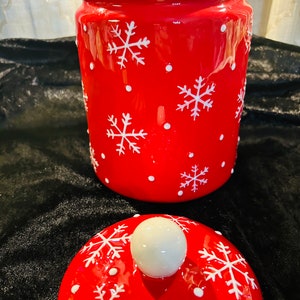 Vintage Hallmark Red Cookie Jar - Etsy