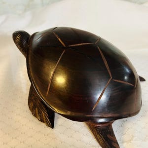 Vintage Carved Ironwood Sea Turtle - Etsy