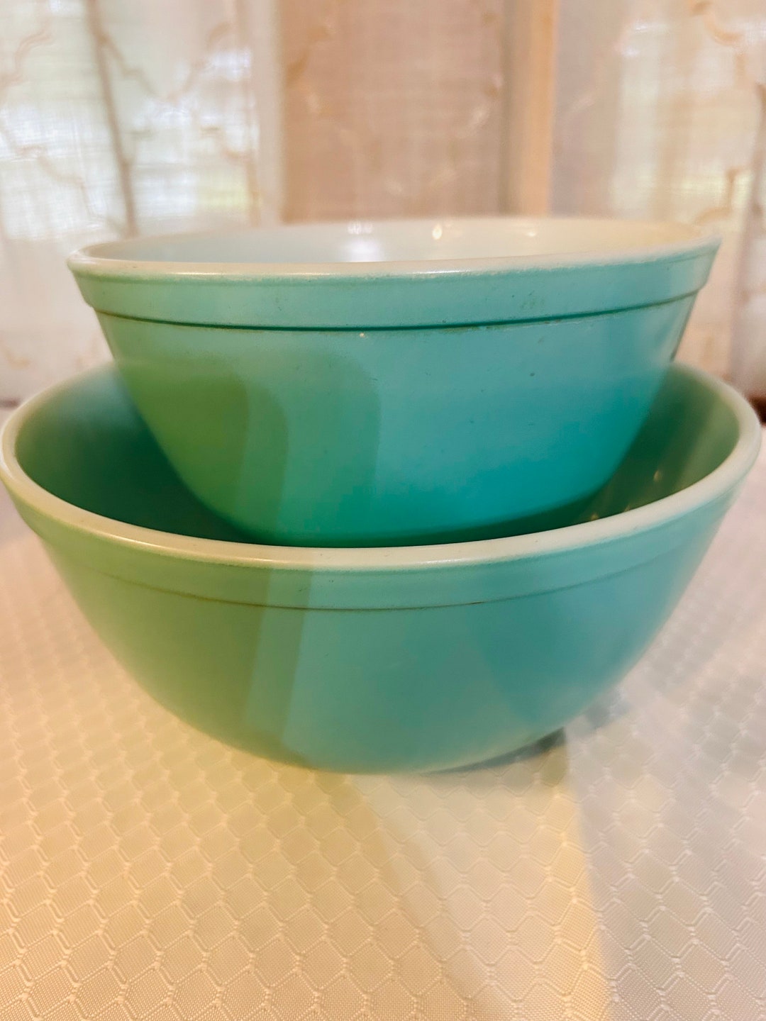 Vintage Pyrex Turquoise Mixing Bowls - Etsy