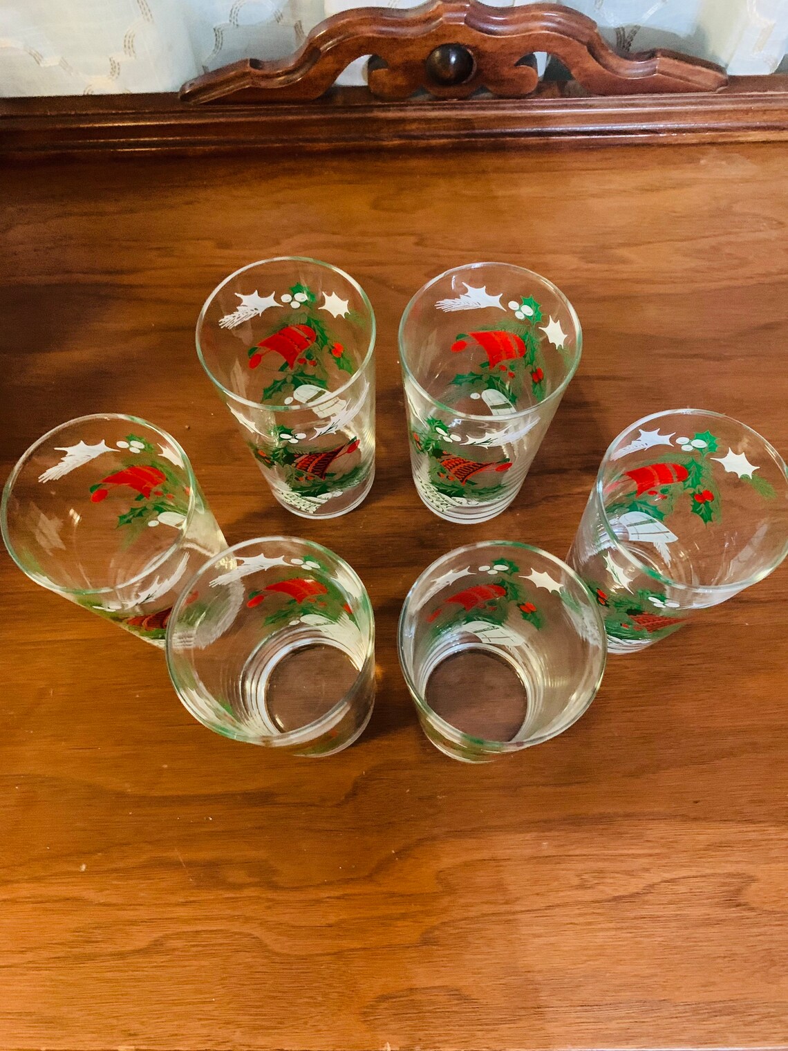 Vintage Christmas MCM Bells and Holly Drinking Glasses - Etsy