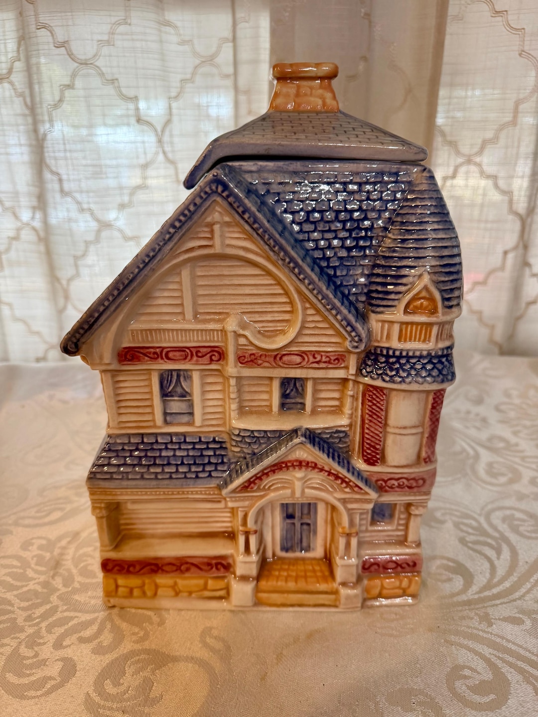 Vintage Treasure Craft Victorian House Cookie Jar - Etsy