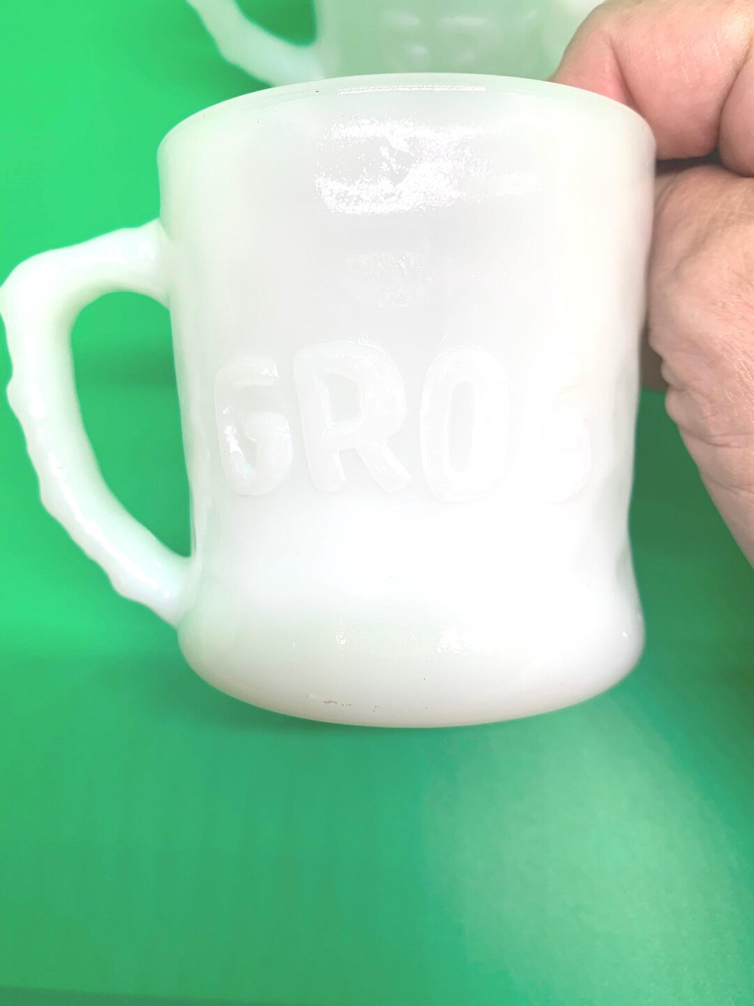 Vintage Grog Milk Glass Mugs Set of Four - Etsy