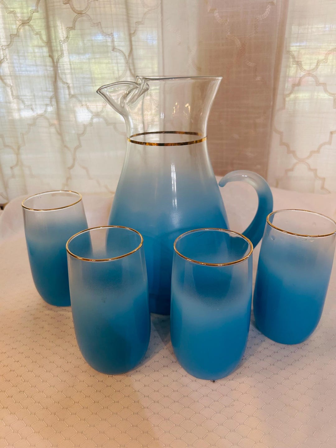 Vintage MCM Blendo Pitcher & Glass Set - Etsy