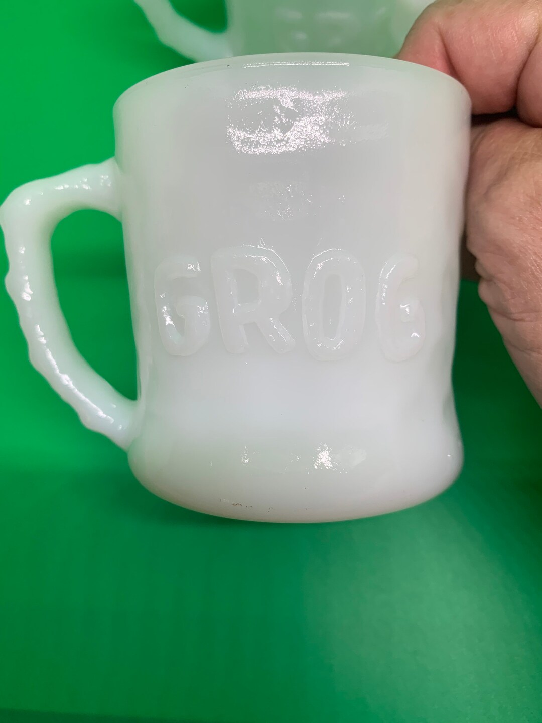 Vintage Grog Milk Glass Mugs Set of Four - Etsy