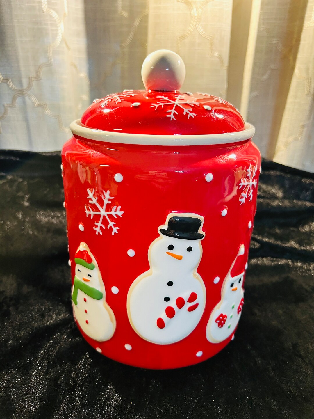 Vintage Hallmark Red Cookie Jar - Etsy