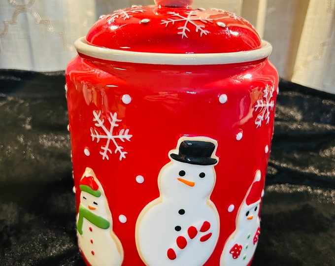 Vintage Hallmark Red Cookie Jar - Etsy