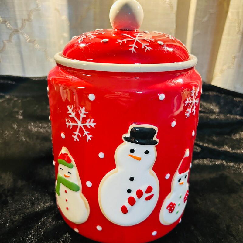 Red Cookie Jar - Etsy