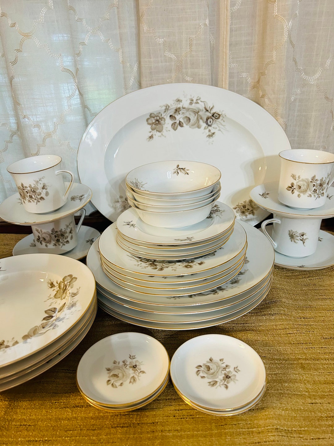 Vintage Johanna Haviland Twilight Rose Dinnerware Set - Etsy