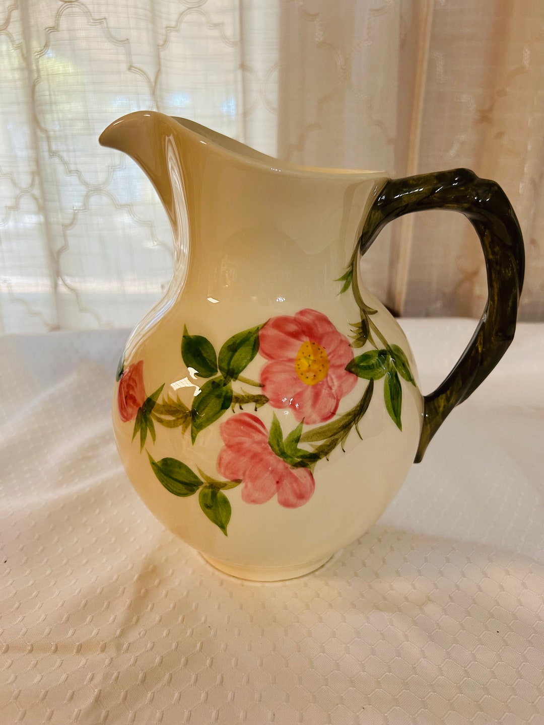 Vintage Franciscan Desert Rose Pitcher - Etsy
