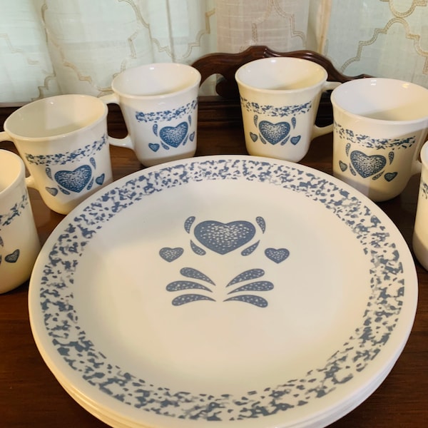 Corelle Blue Hearts - Etsy