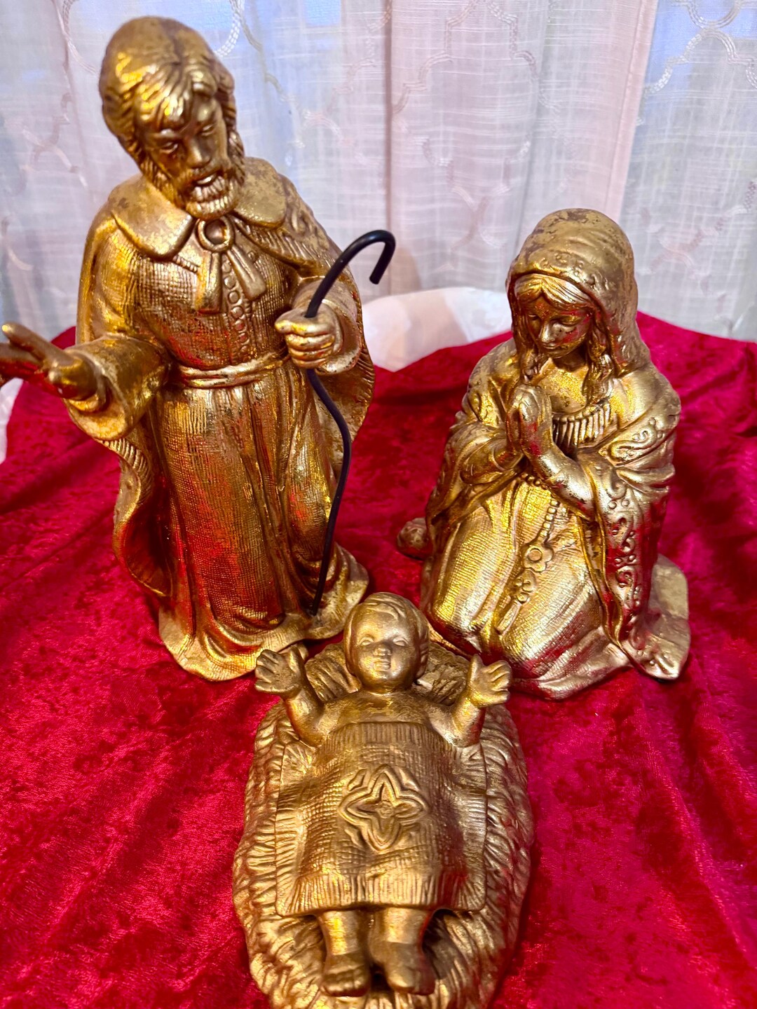 Vintage Golden Nativity Set - Etsy
