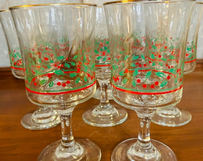 Vintage Libby Holly and Berry Drinking Glasses - Etsy