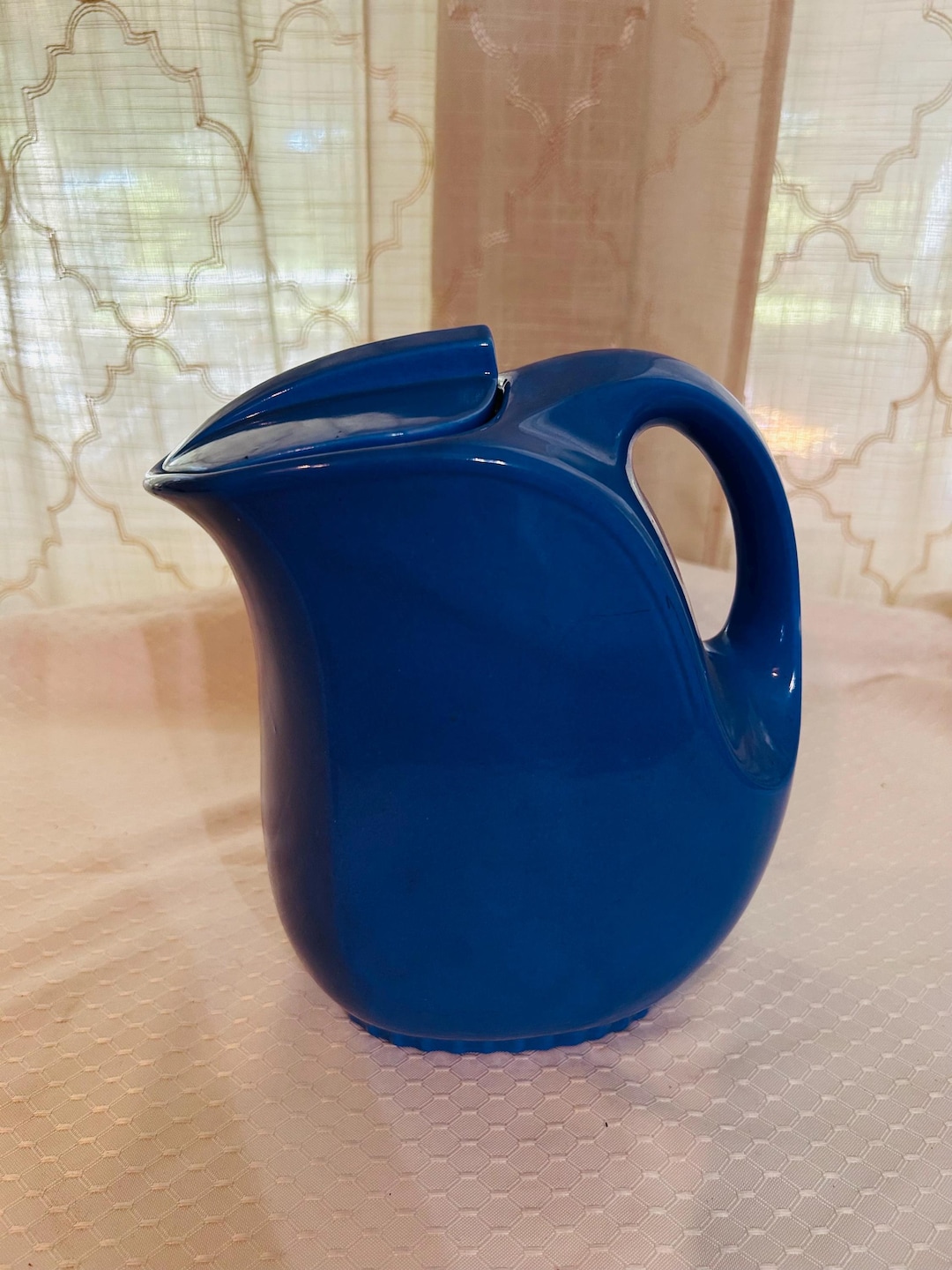 Vintage Hall China Delphinium Blue Stoneware Pitcher With Lid - Etsy