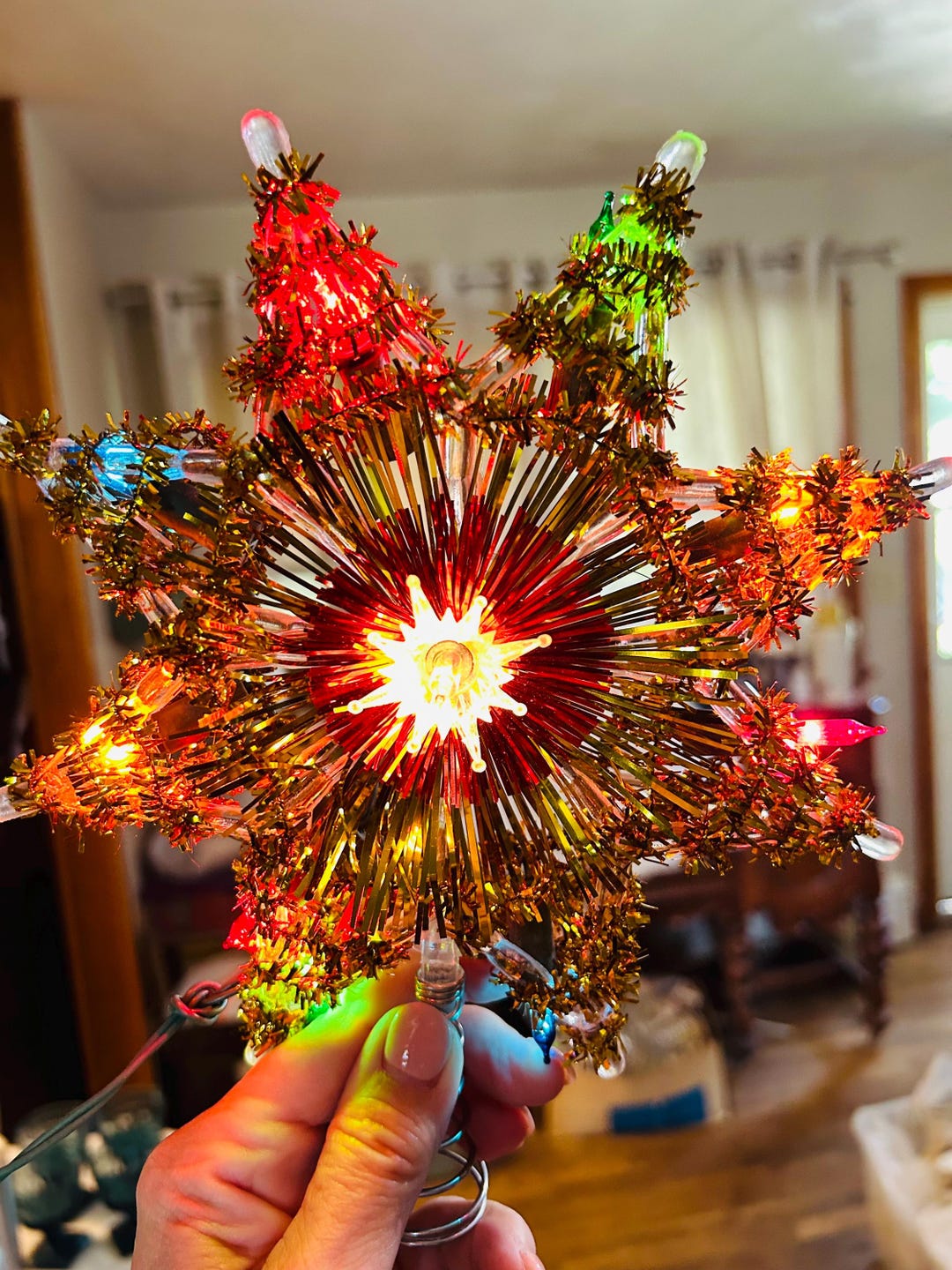 Vintage Lighted Christmas Tree Topper Star - Etsy