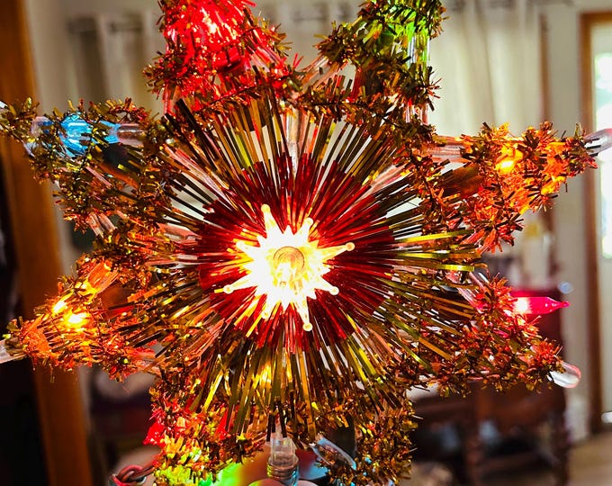 Vintage Lighted Christmas Tree Topper Star - Etsy