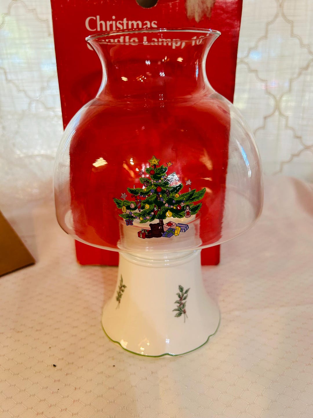 Vintage Nikko Christmastime Hurricane Lamp - Etsy