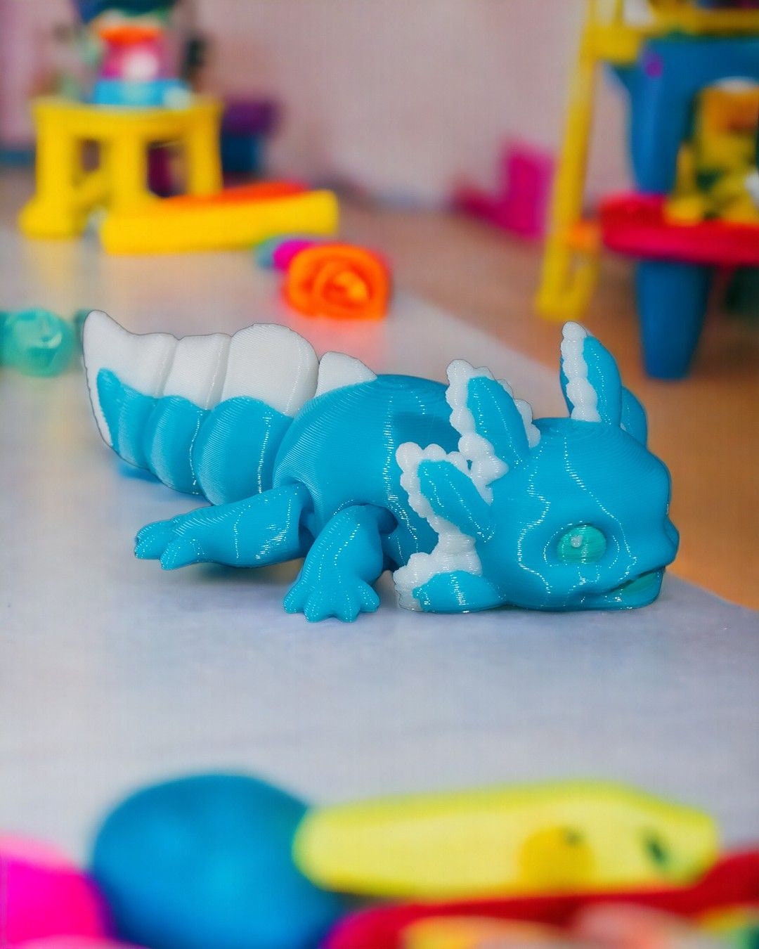Adorable 3D Printed Articulated Baby Axolotls Set Random Color Pack of ...