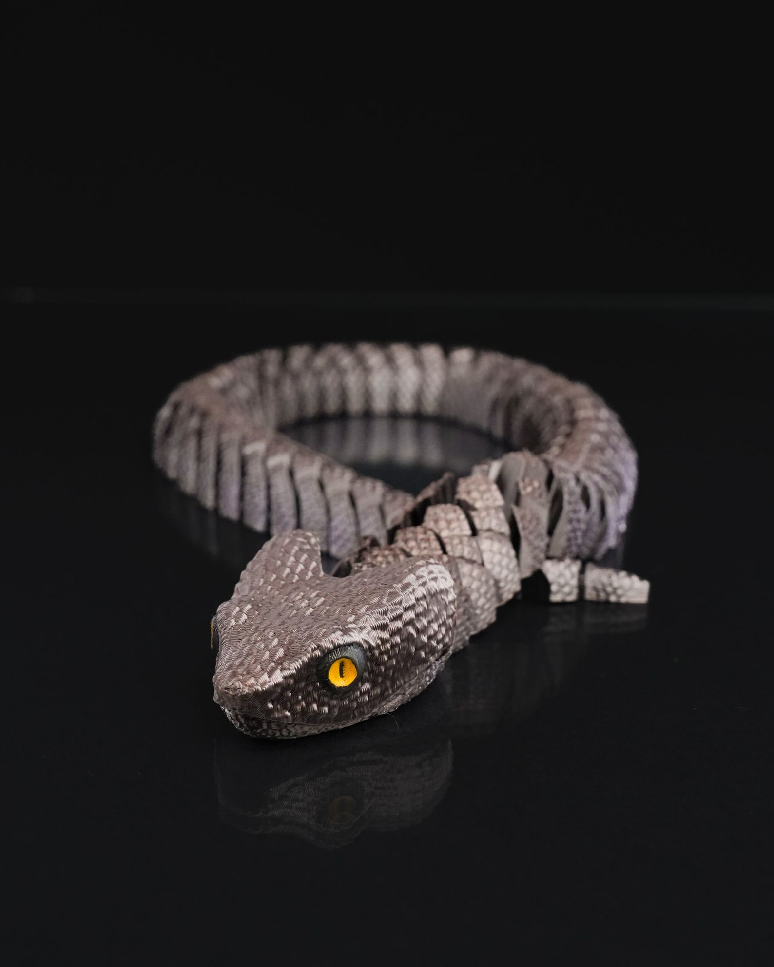 Stunning Articulated Bush Viper Detailed and Moveable Snake Figurine ...