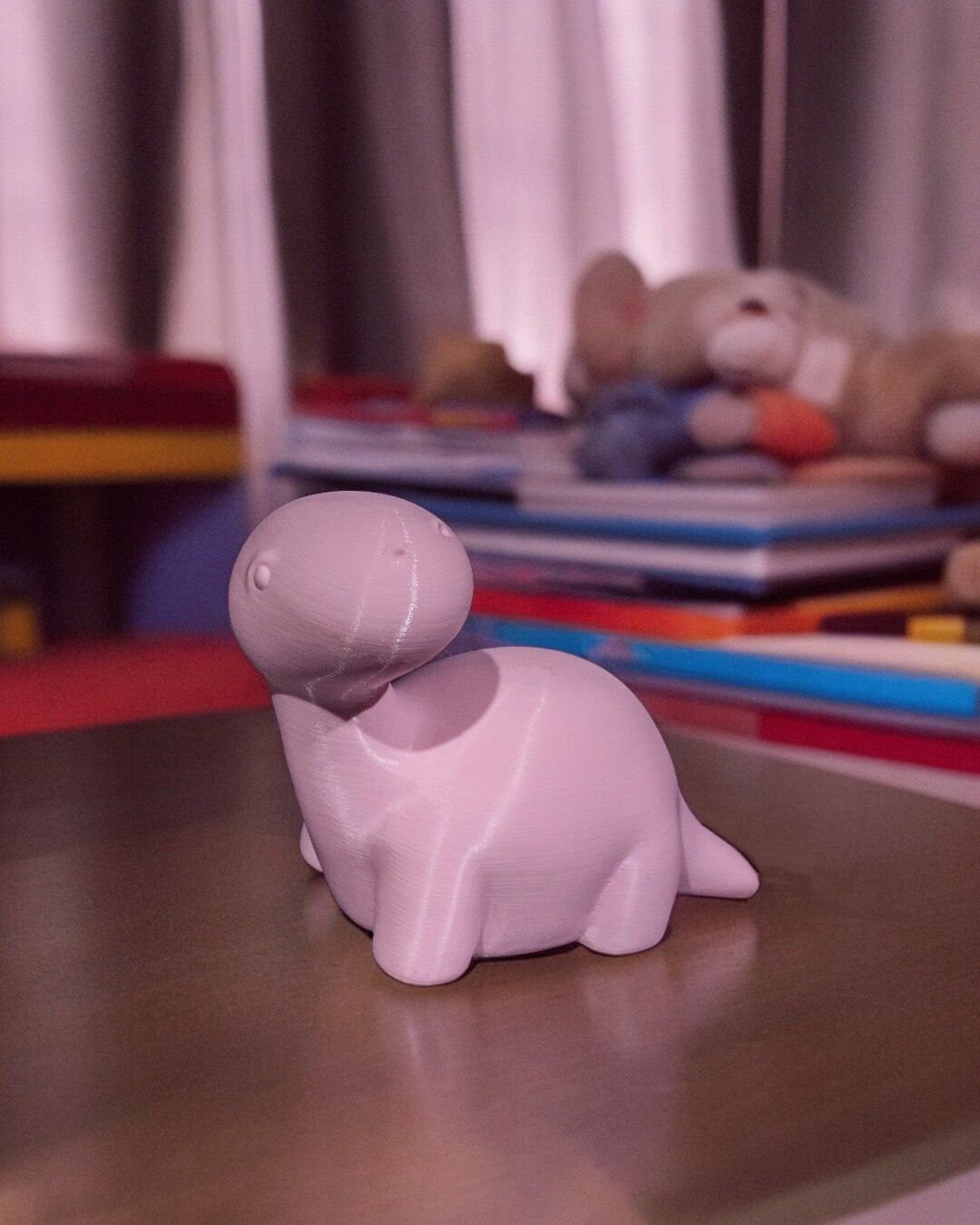 Pink Baby Brontosaurus 3D Printed Adorable Dinosaur Figurine Perfect ...