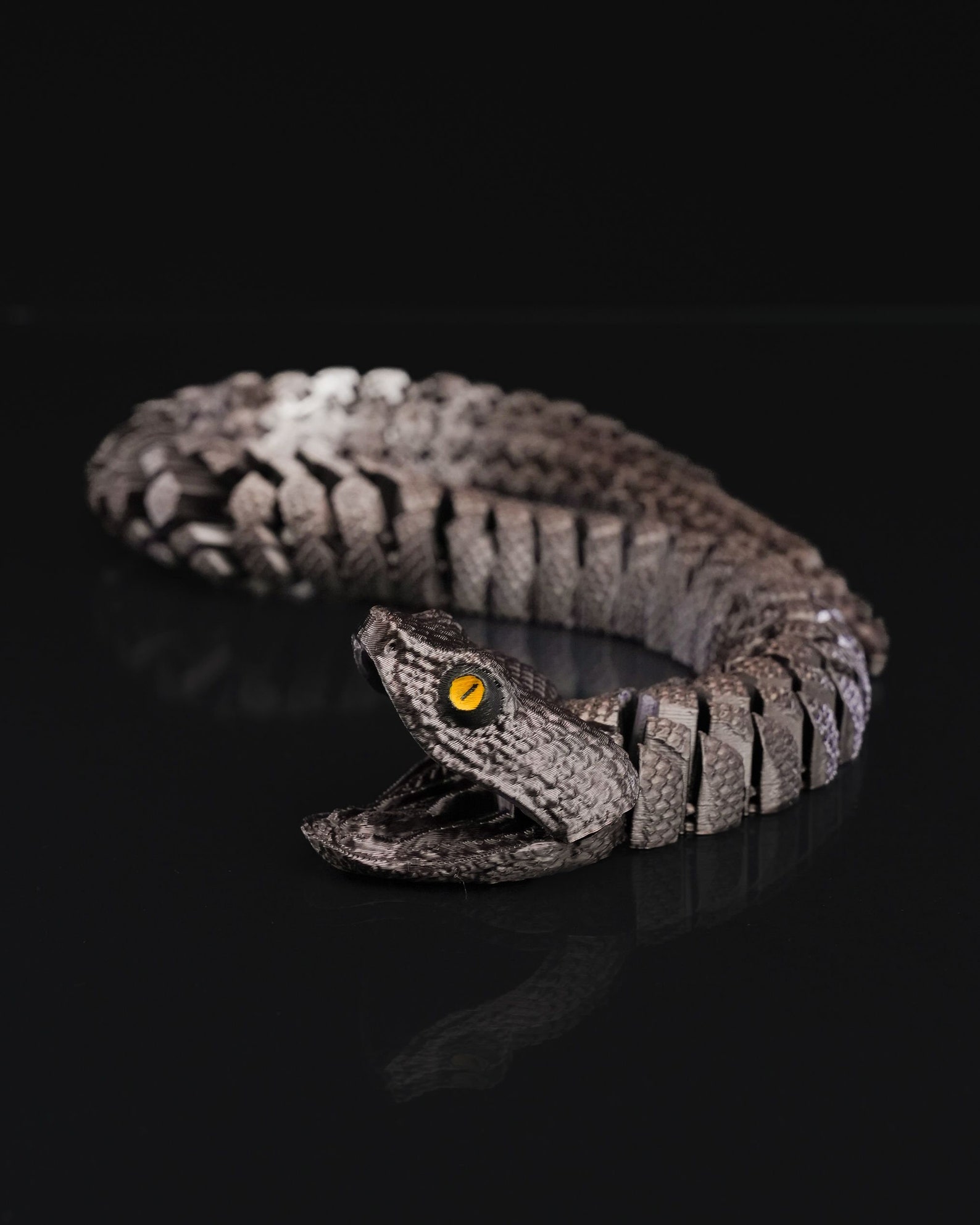 Stunning Articulated Bush Viper Detailed and Moveable Snake Figurine ...