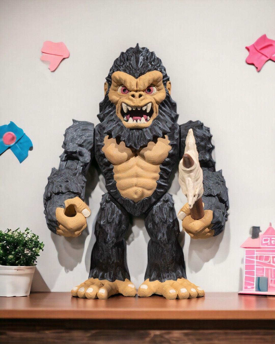 Articulated Ape King Kong – Poseable 3D Printed Jungle Ruler, Mythical ...