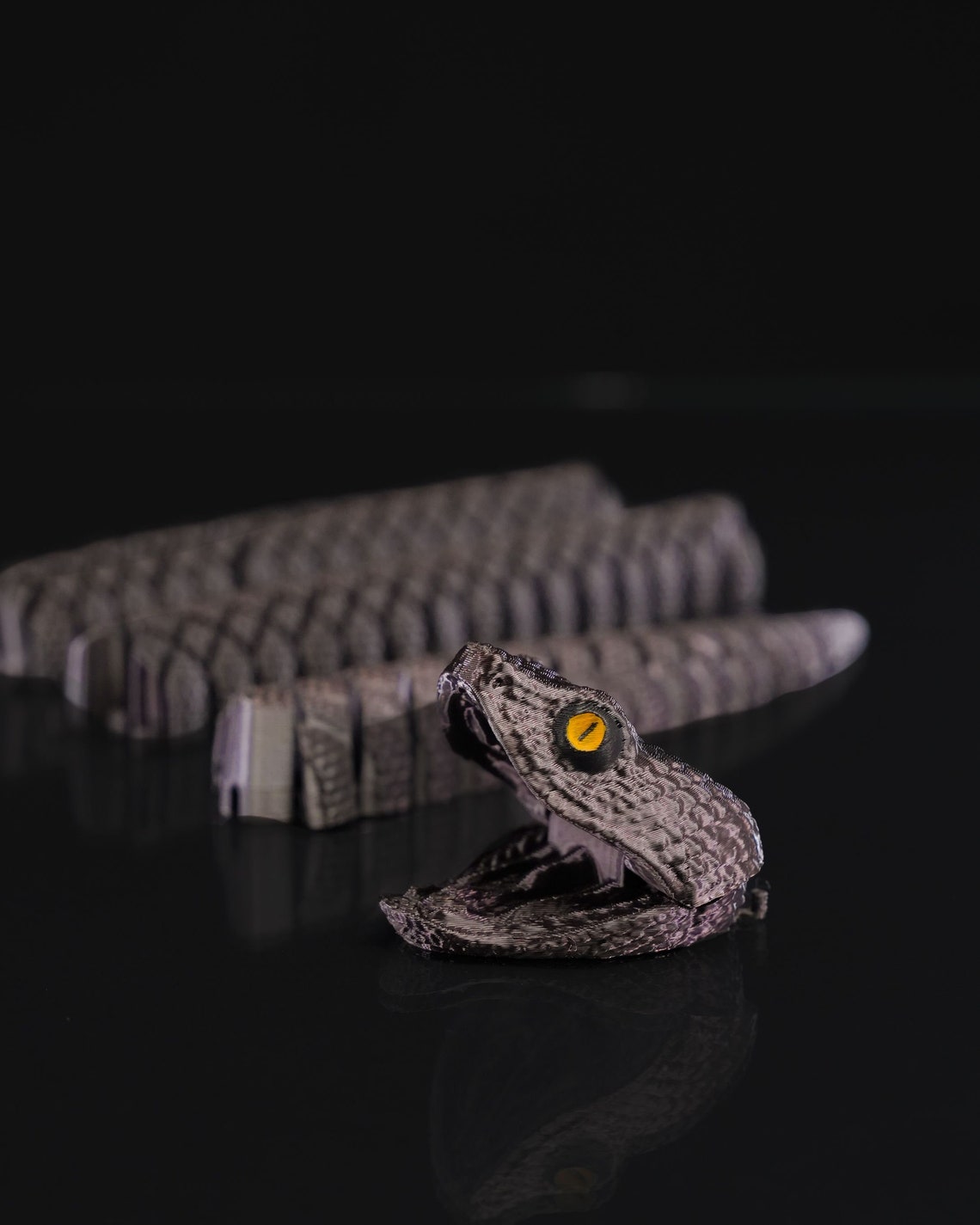 Stunning Articulated Bush Viper Detailed and Moveable Snake Figurine ...