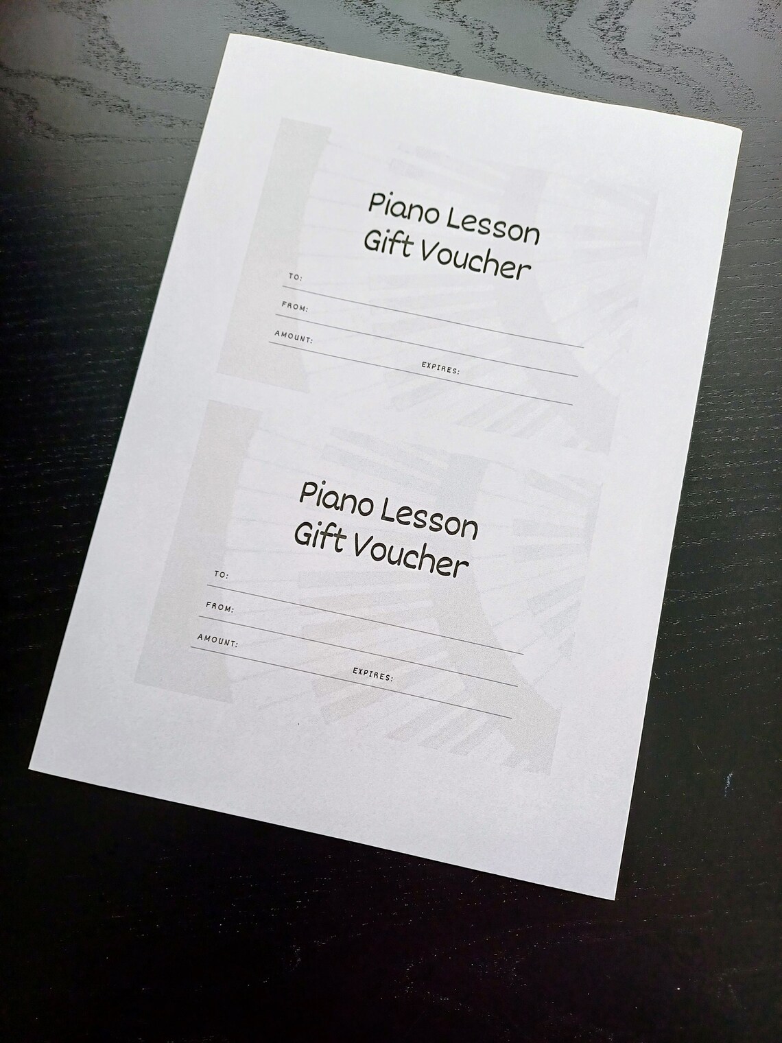 Printable Piano Lesson Gift Voucher, Piano Gift Certificate - Etsy